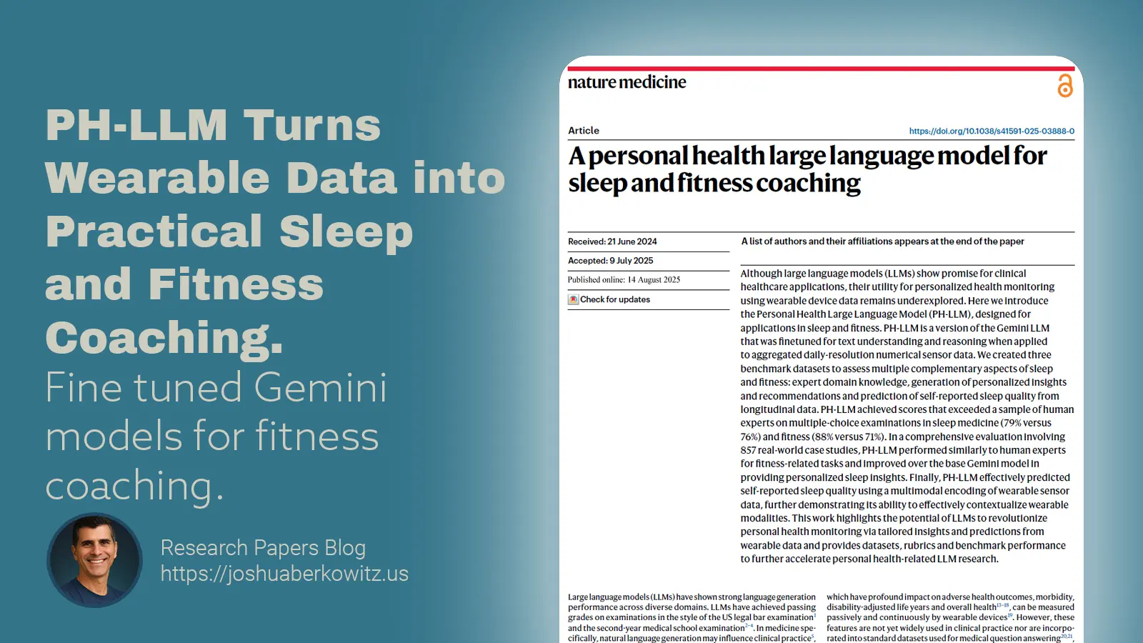 PH-LLM Turns Wearable Data into Practical Sleep and Fitness Coaching ...