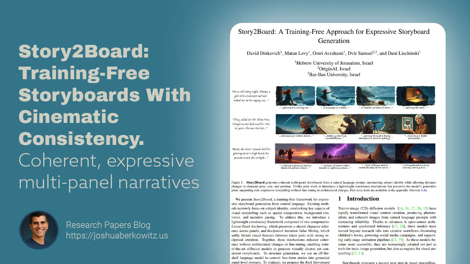 Story2Board: Training-Free Storyboards With Cinematic Consistency ...