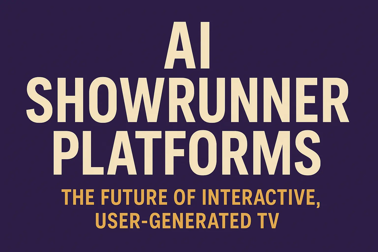 AI Showrunner Platforms: The Future of Interactive, User-Generated TV ...